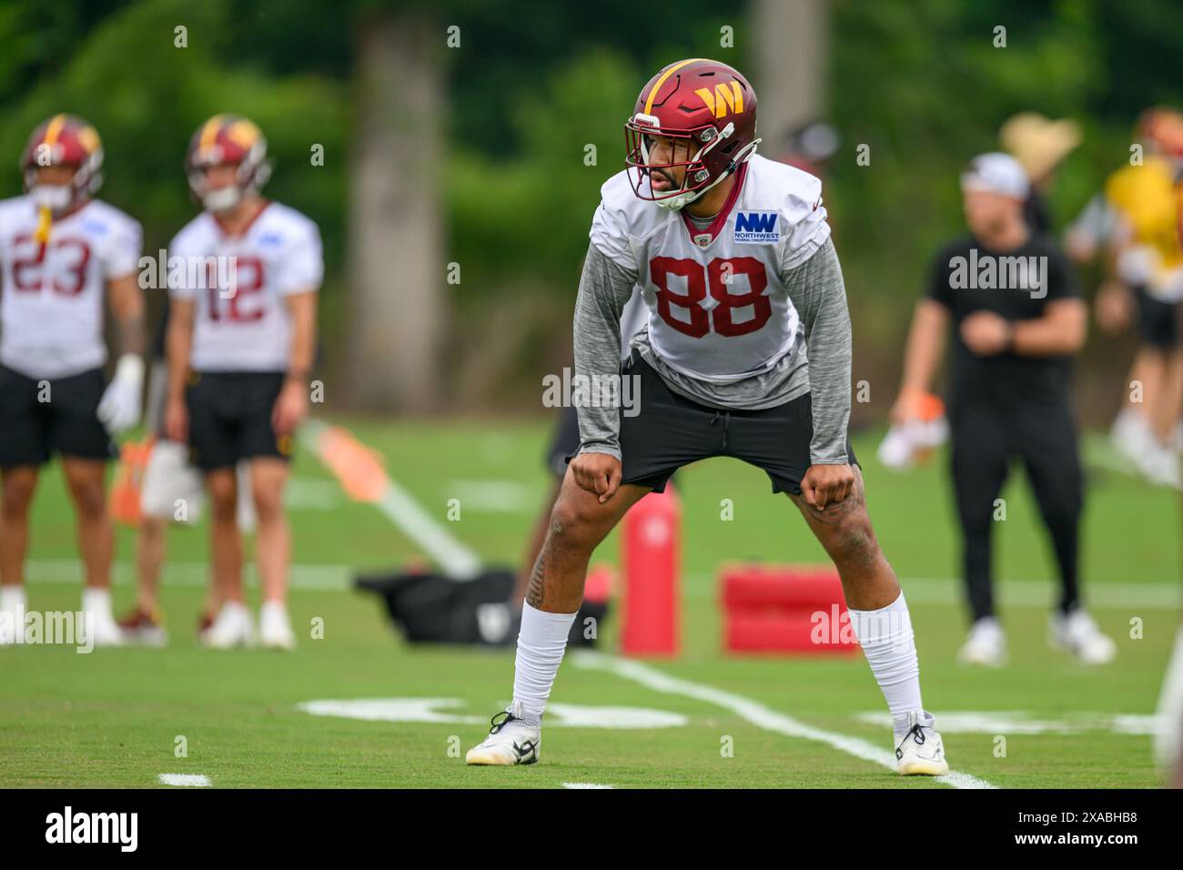 Ashburn, VA, USA. 05th June, 2024. Washington Commanders tight end ...