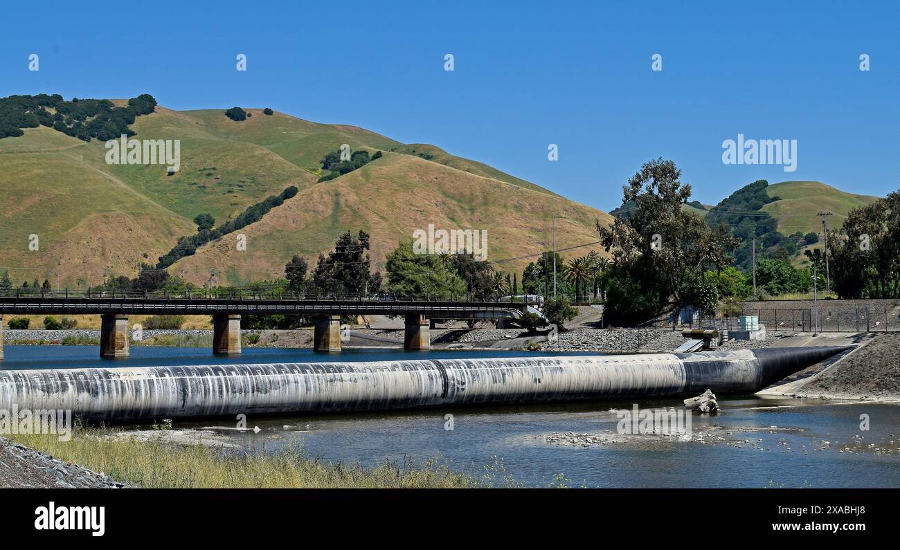 rubber dam across Alameda Creek in Fremont, California Stock Photo - Alamy