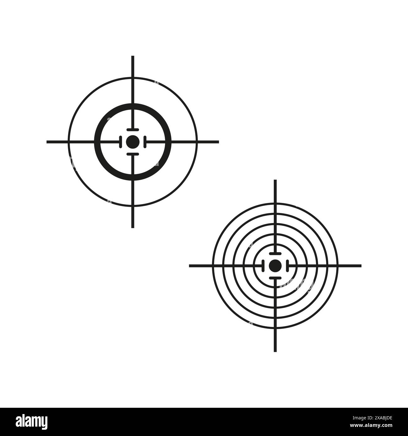 Target icons set. Bullseye symbols. Vector illustration. Black and ...