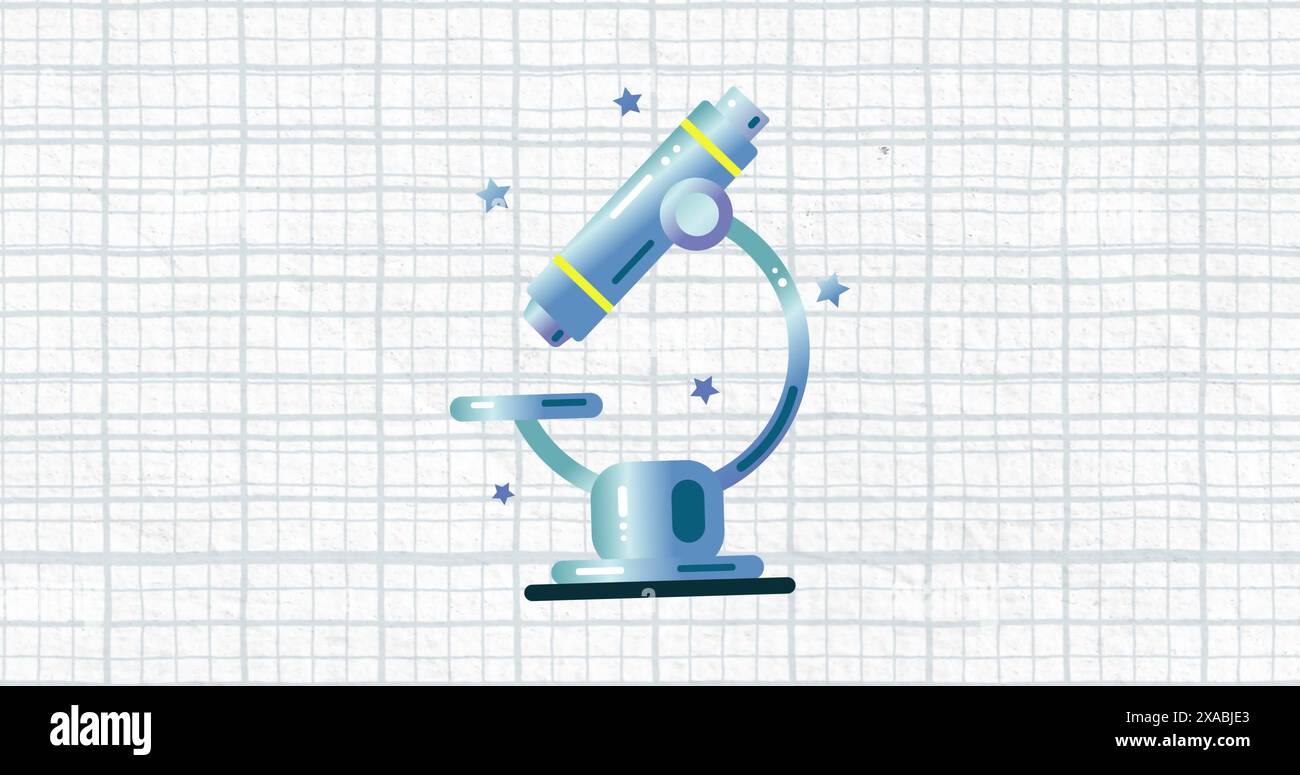 Image of microscope icon over white background Stock Photo - Alamy