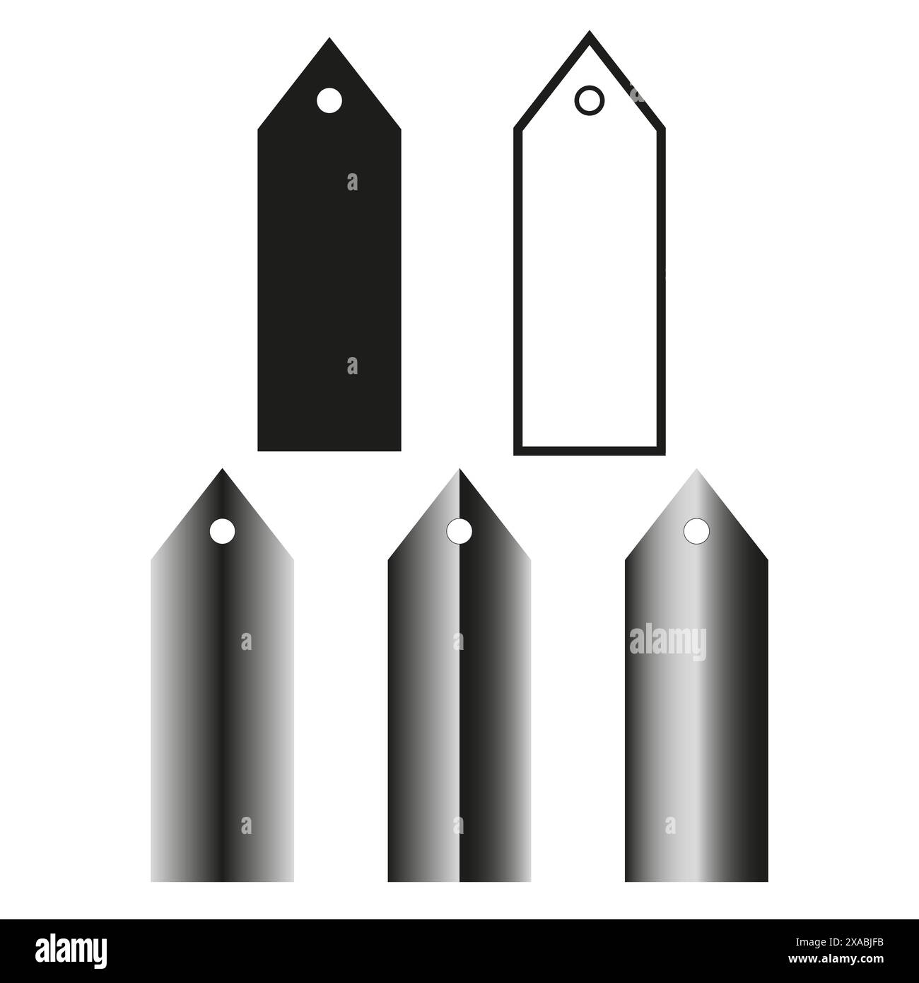 Blank tag icons. Black and white. Gradient label designs. Modern vector ...