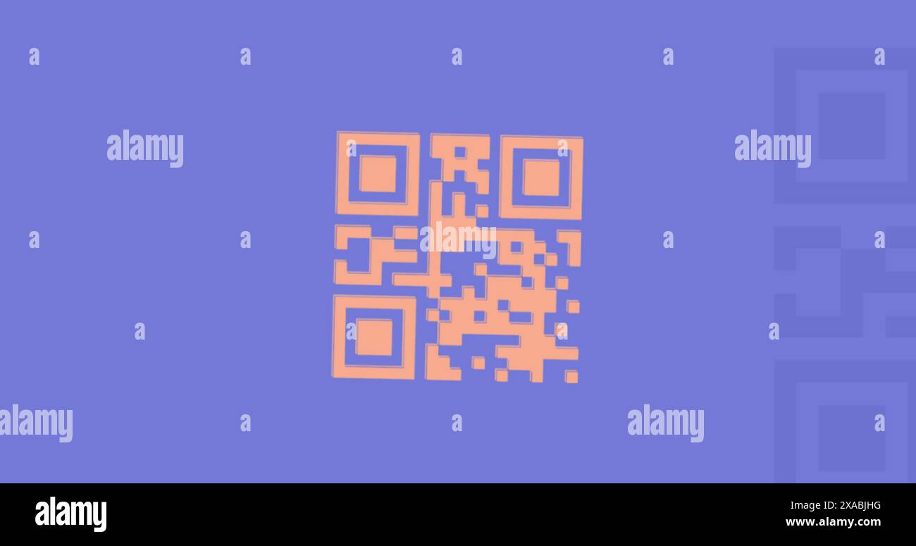 Image of qr code over purple background Stock Photo - Alamy