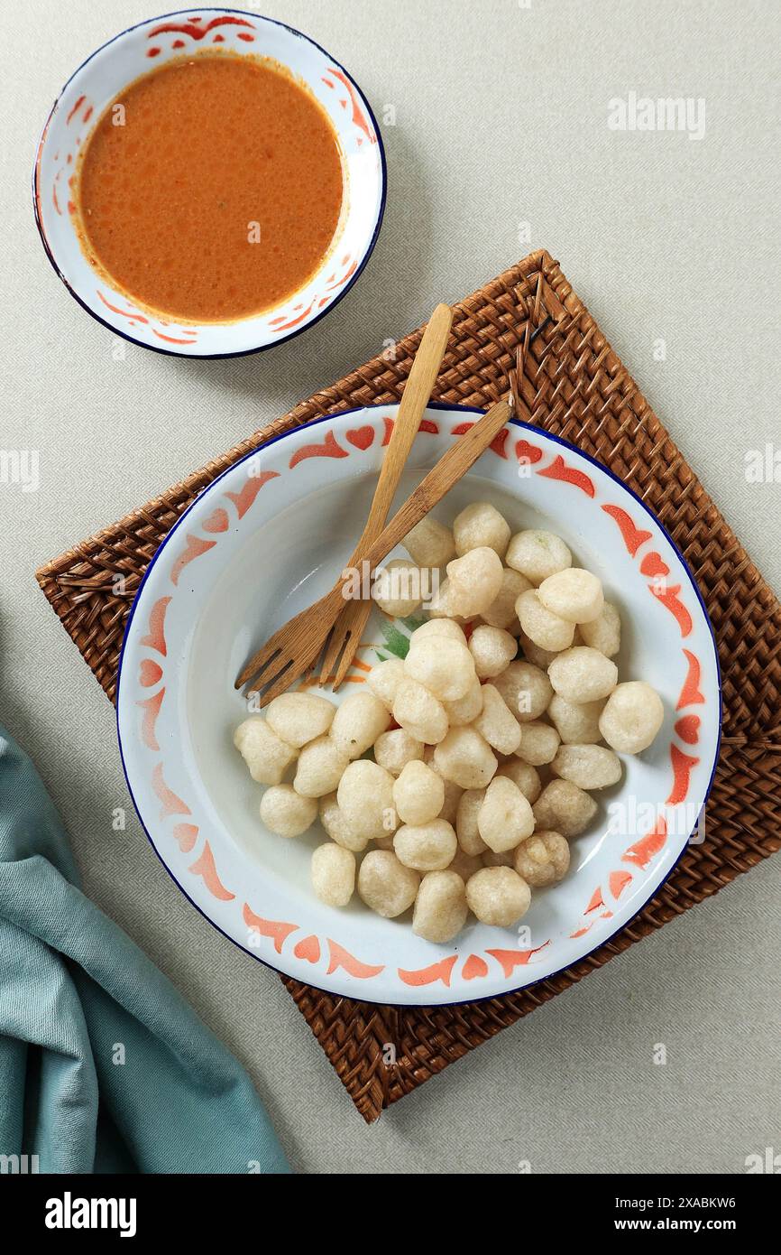 Fried Tapioca Balls or Cimol Aci Dikemol Served with Peanut Sauce, Top ...
