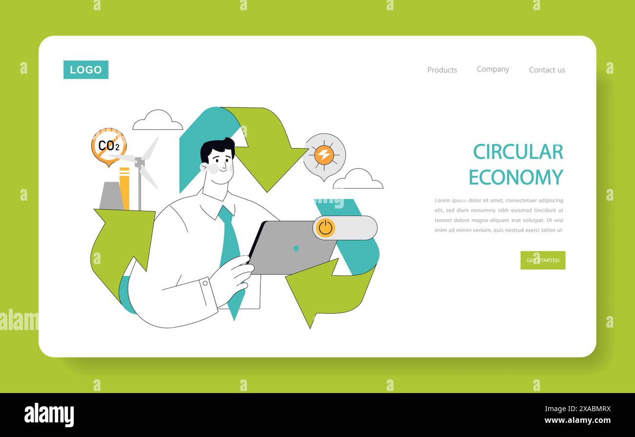 Circular Economy concept Optimizing resource use and reducing emissions ...