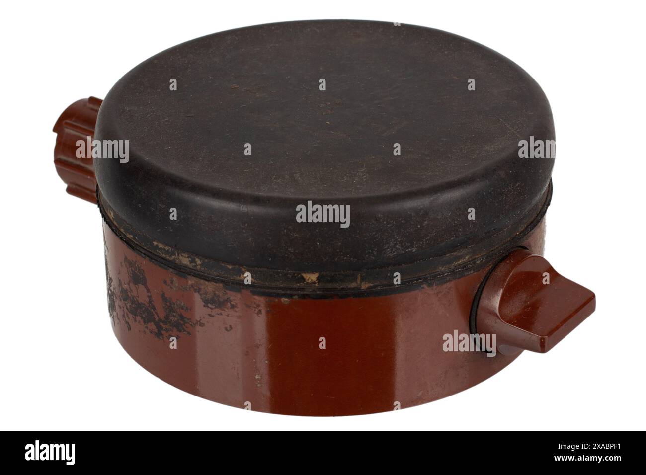 PMN soviet plastic bodied anti-personnel landmine. Isolated on white ...