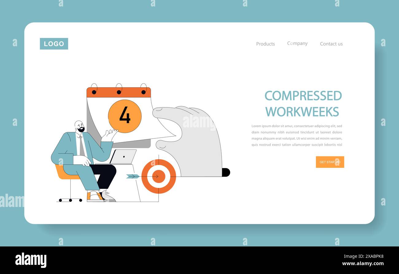 Compressed Workweeks concept Embracing four-day weeks for better work-life integration ...