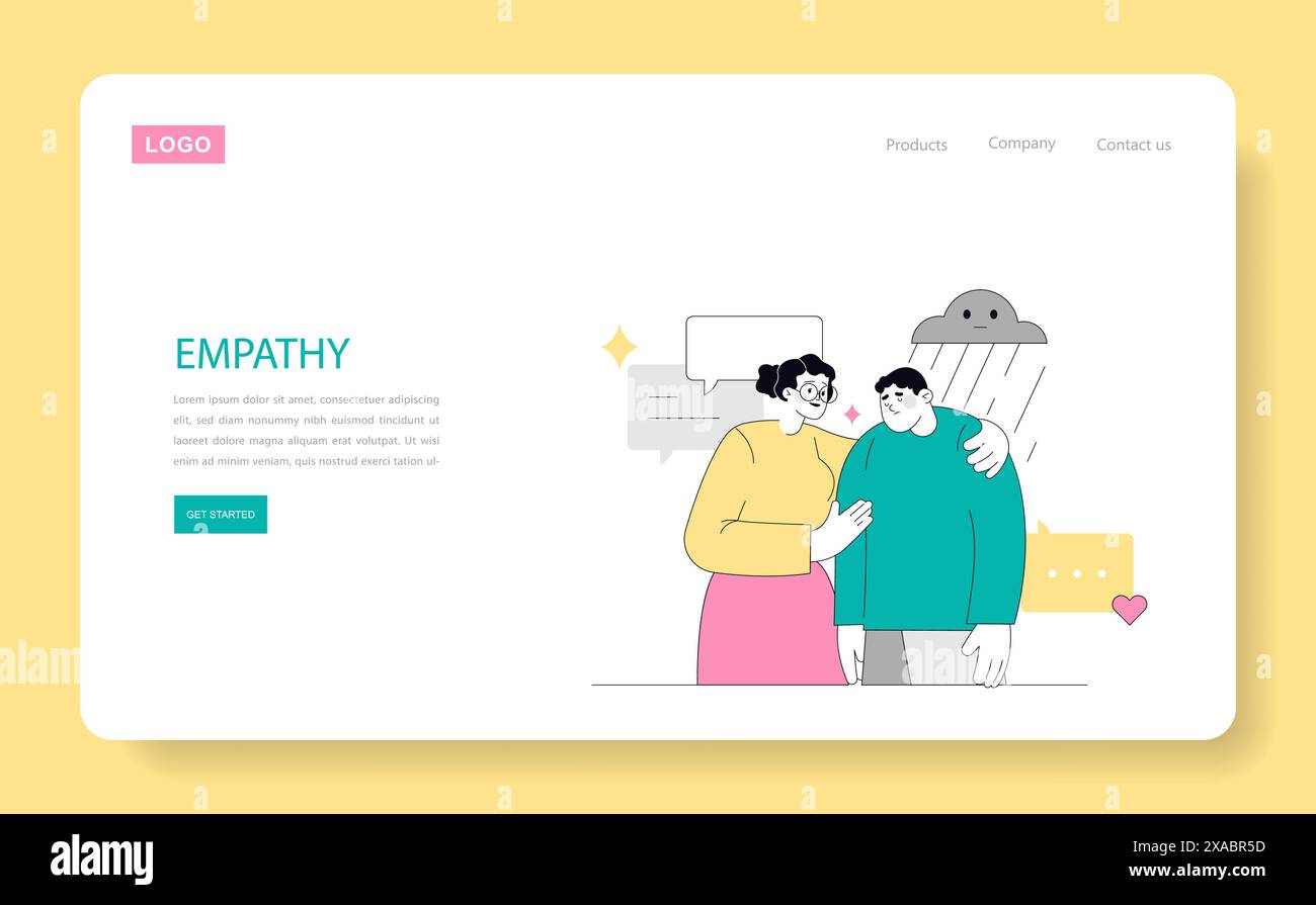 Soft Skills concept. Two characters in a supportive conversation ...