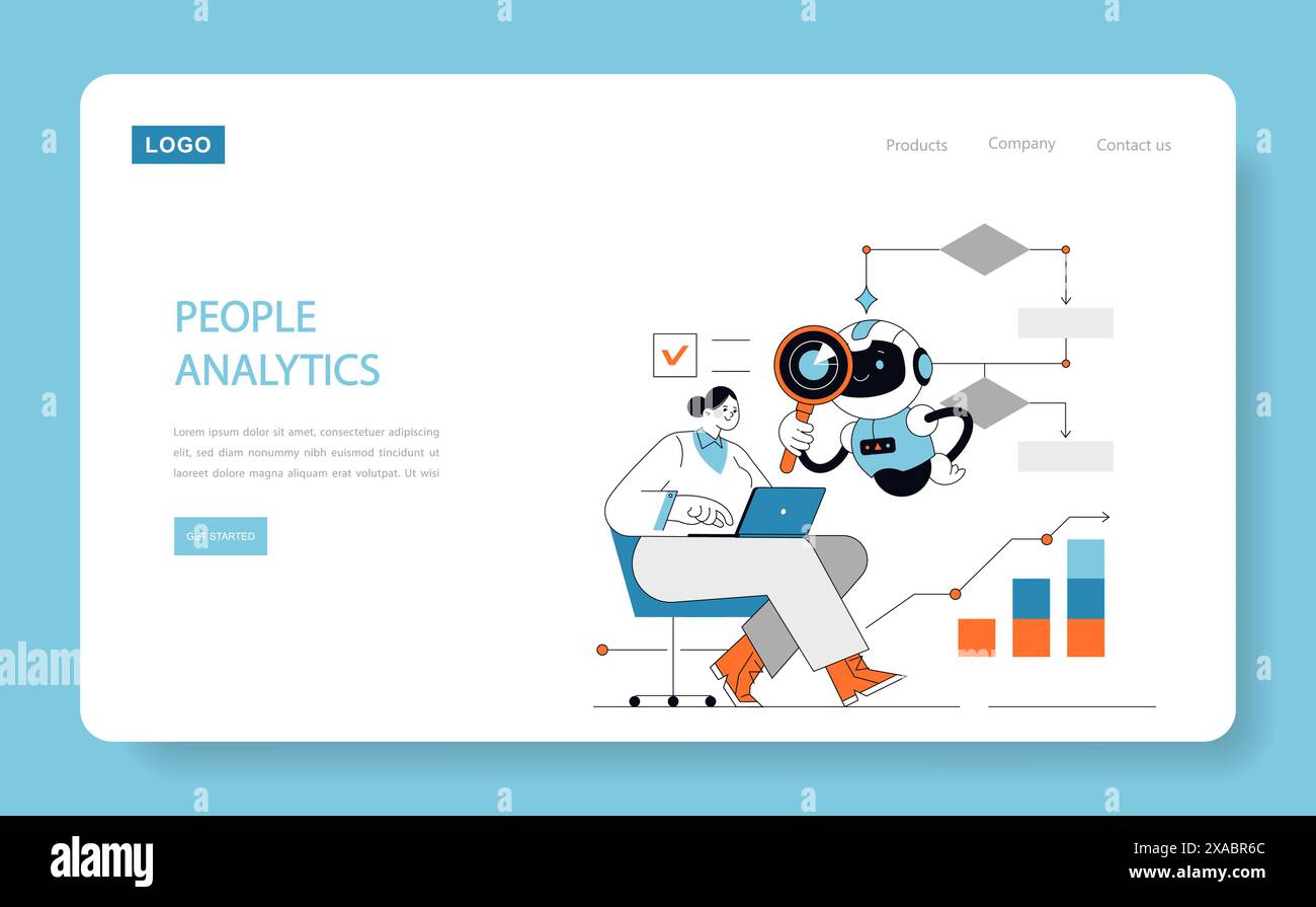 People Analytics concept HR specialist and robot collaborate using data ... People Analytics concept HR specialist and robot collaborate using data ...