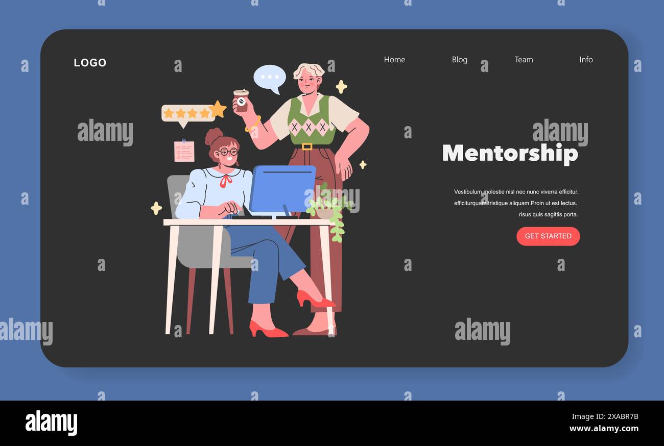 Mentorship concept A supportive mentoring scene depicting guidance and skill development in a ...