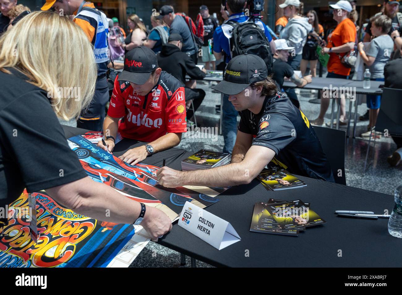 June 1st, 2024: Andretti Global driver Colton Herta (26) and Rahal ...