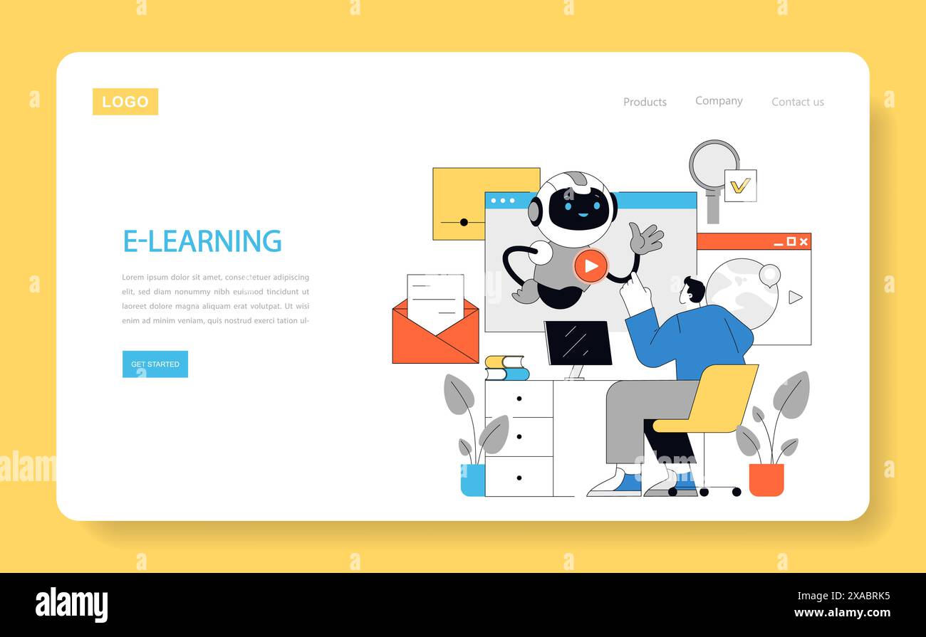 E-Learning concept. Engaging with AI for personalized online education ...
