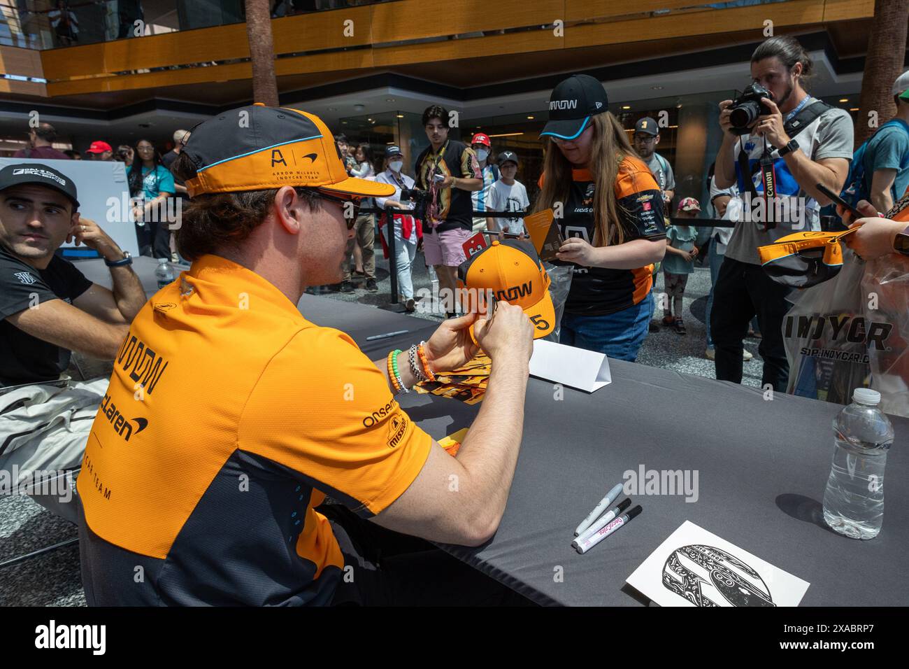 June 1st, 2024: Arrow McLaren driver Pato O'Ward (5) signs an autograph ...