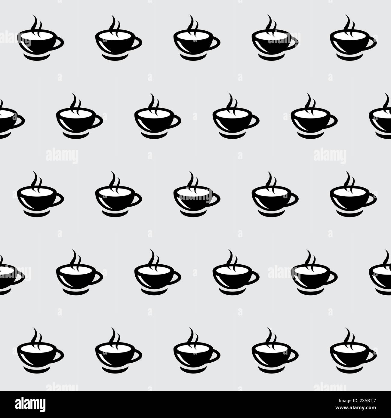 Coffee Cup Seamless Pattern, Coffe Beans Background Stock Vector Image ...