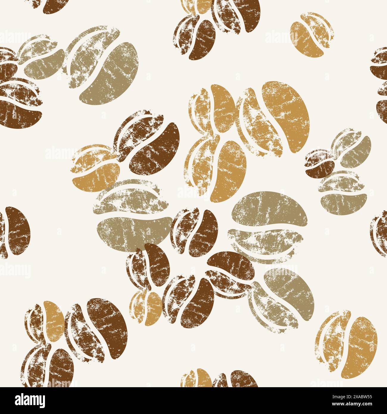 coffee beans grunge seamless pattern. restaurant background Stock ...