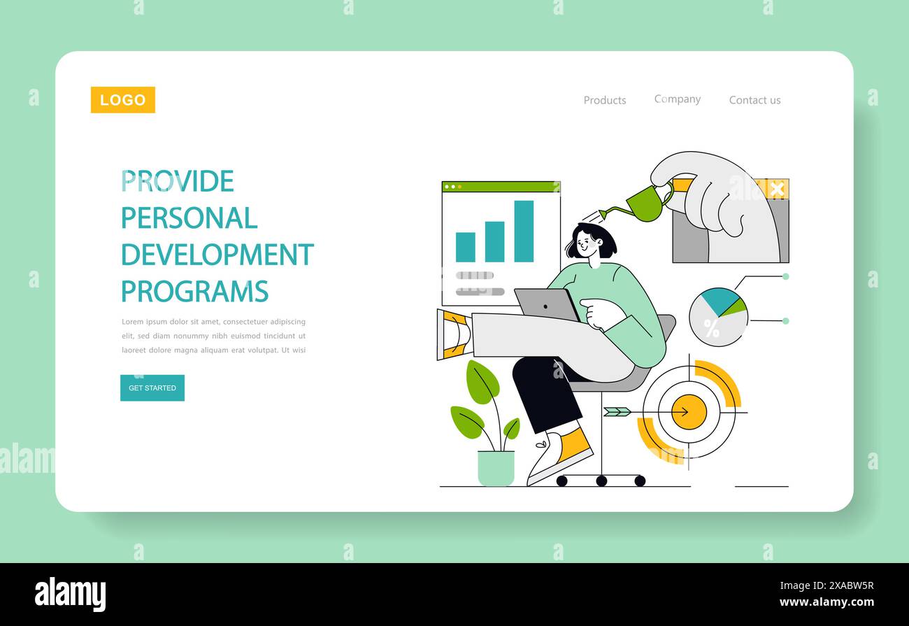 Employee Well-being concept. Displays an engaged employee enhancing ...