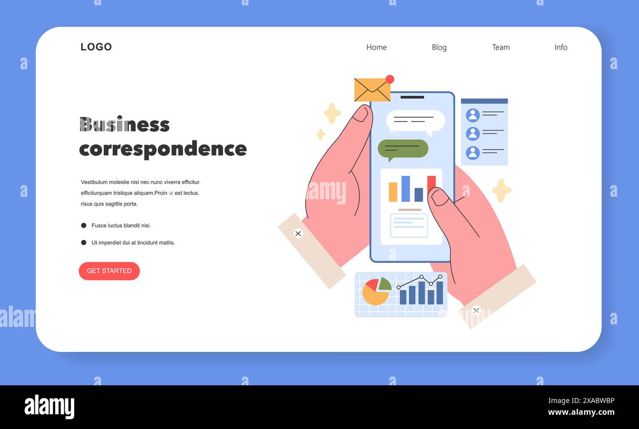 Business Correspondence concept Hands holding a smartphone displaying ...