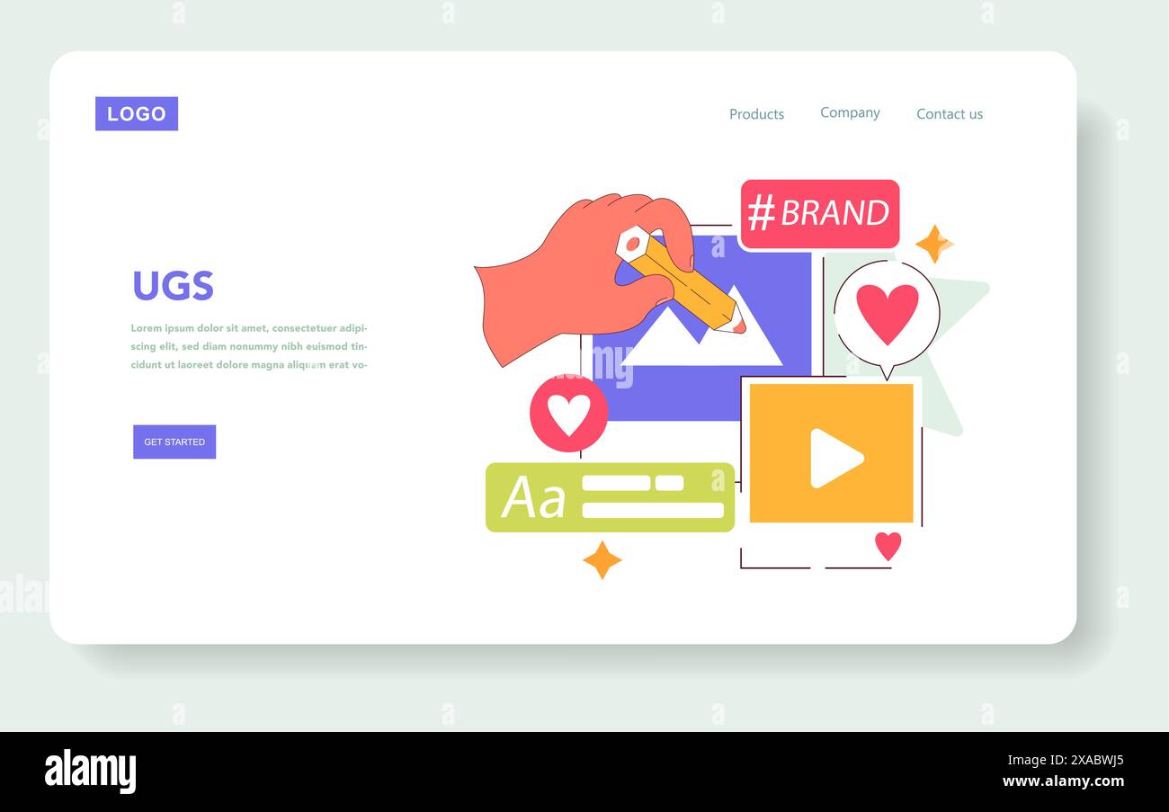 Interactive Engagement concept. Illustration presents brand interaction ...