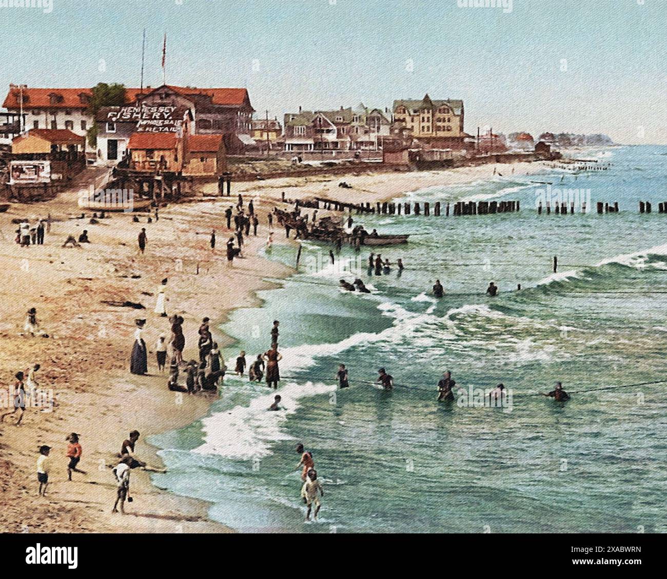 Beach, Long Branch, Monmouth County, New Jersey 1901 Stock Photo - Alamy