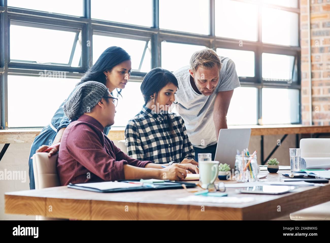 People, journalists and business meeting for planning article, magazine ...