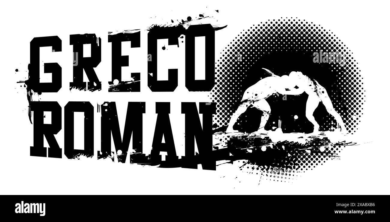 A vector illustration of Greco Roman Wrestling Banner Stock Vector ...