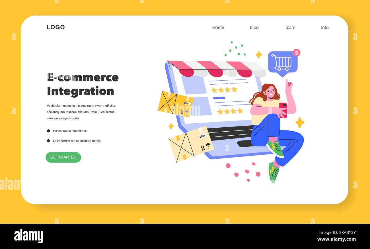 Retail Technology concept. Digital consumer shops online on a website ...