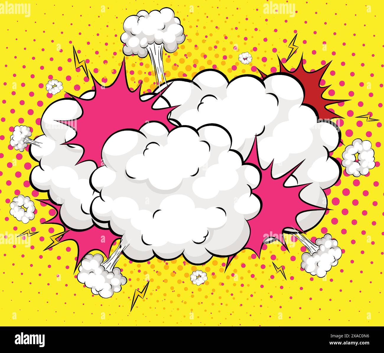 Colorful comic explosion with clouds and sparks Stock Vector Image ...