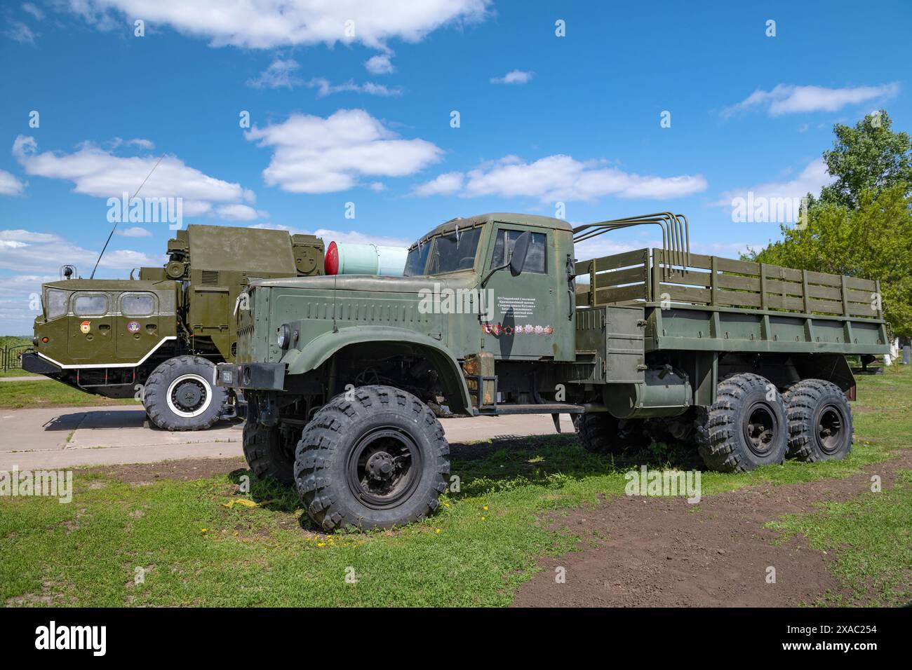 ENGELS, RUSSIA - MAY 04, 2024: KrAZ-255B all-wheel drive truck in the Patriot Park on a sunny ...