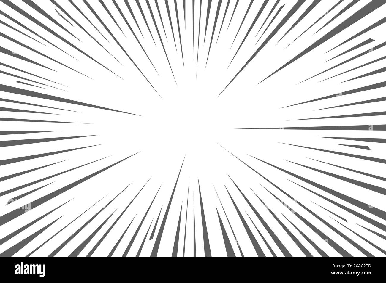 Speed lines in frame for manga comics book. Radial motion background. Monochrome explosion and ...