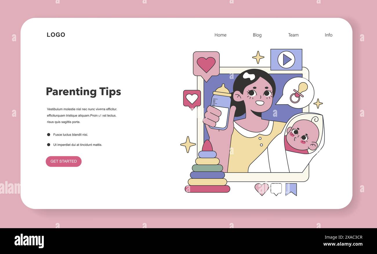 Family Guidance set. Sharing nurturing advice and infant care through ...