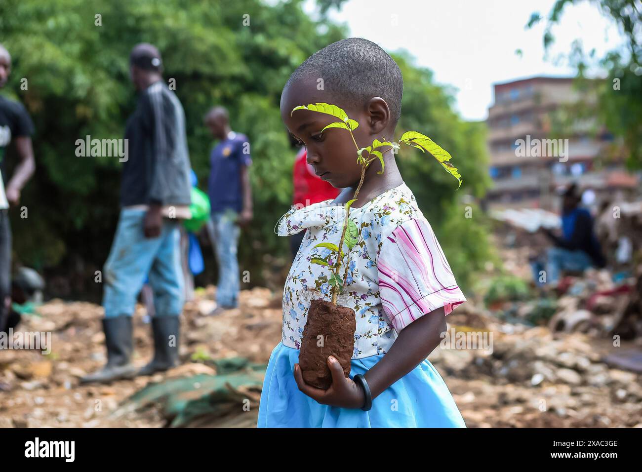 Zamzam Mike Mariam a four year old Kenyan girl along the Mathare river ...