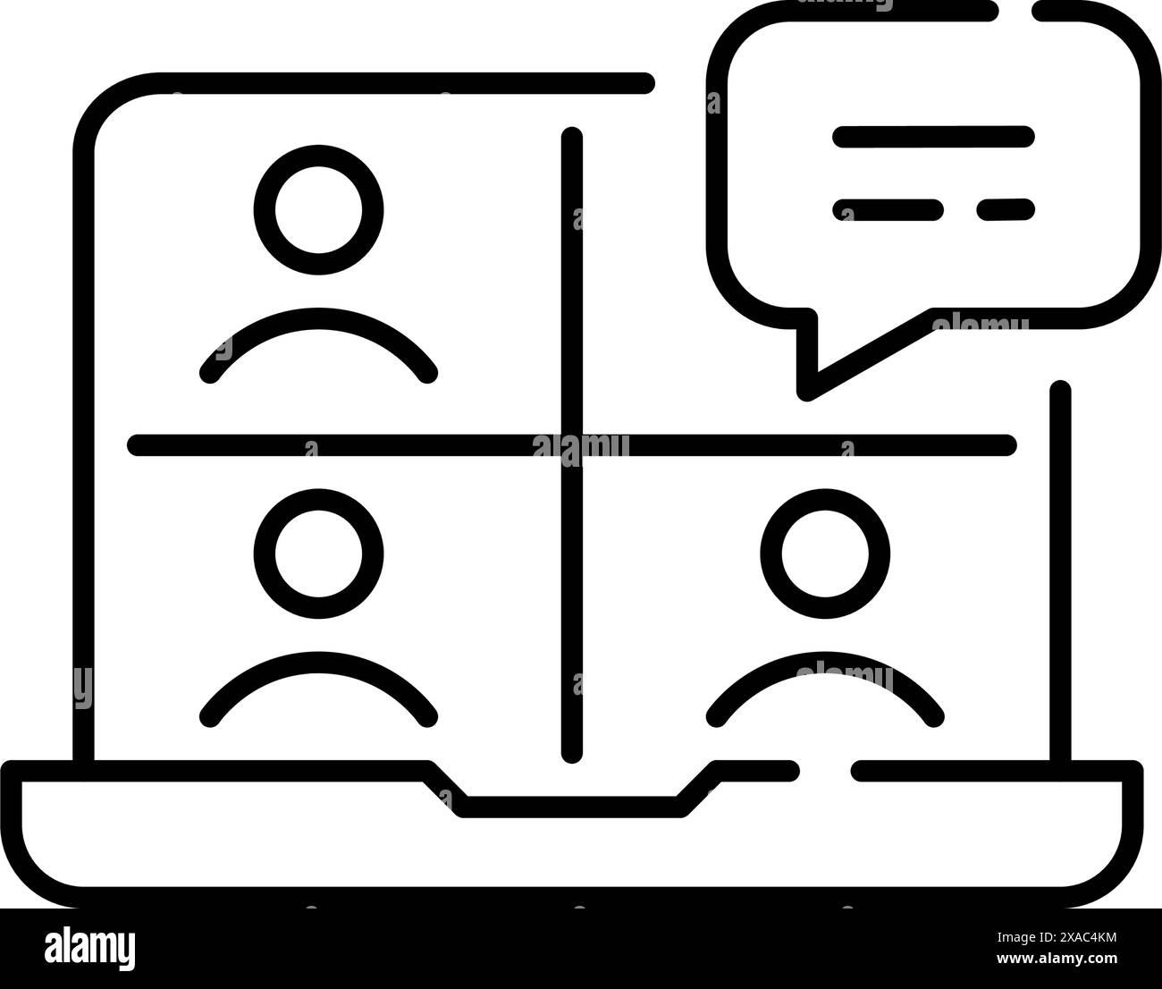 VIdeo conference call on laptop. Digital classroom. Online learning ...