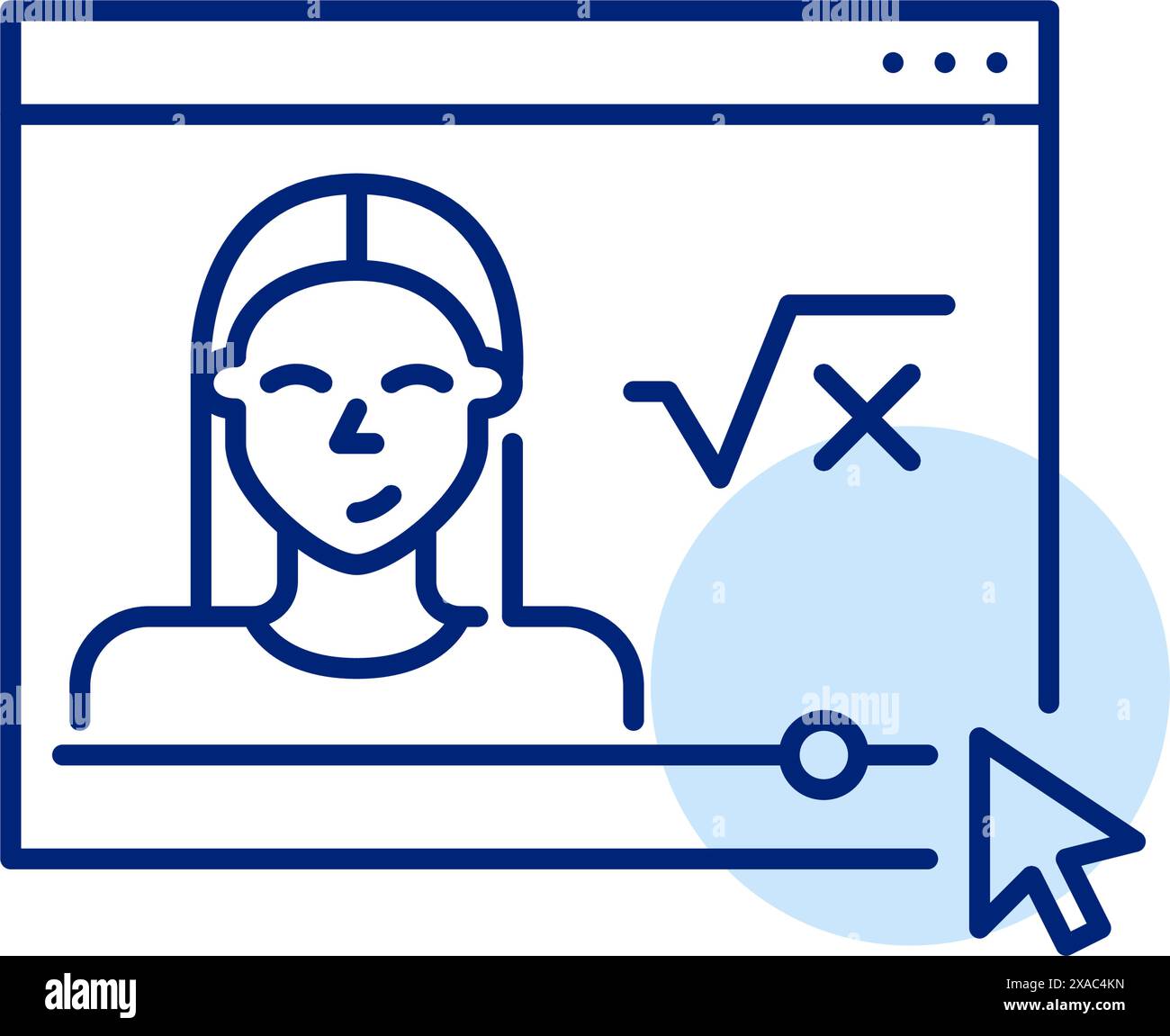 Educational maths female video blogger. Square root and x. Virtual ...