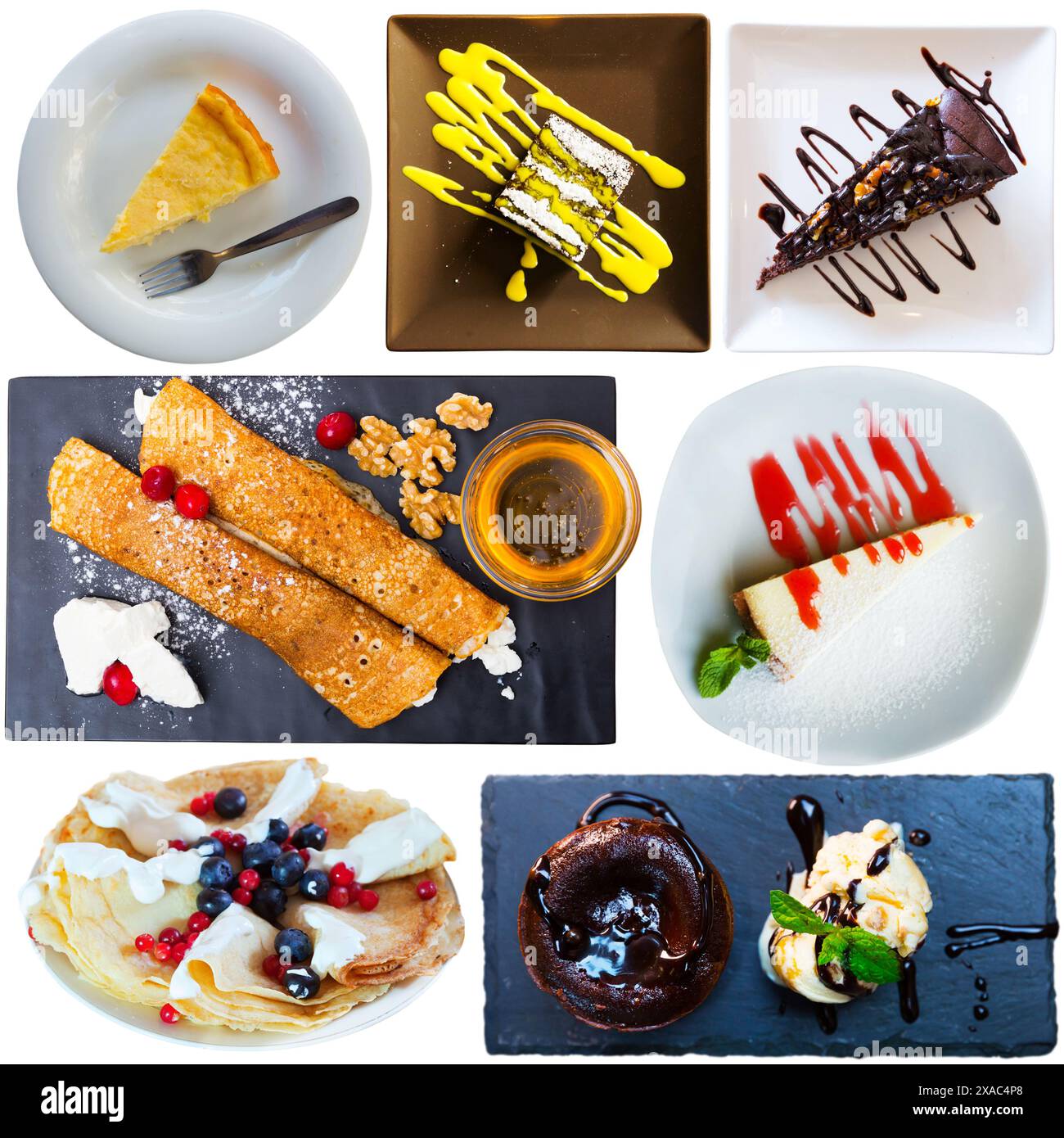 Set of various desserts isolated Stock Photo - Alamy