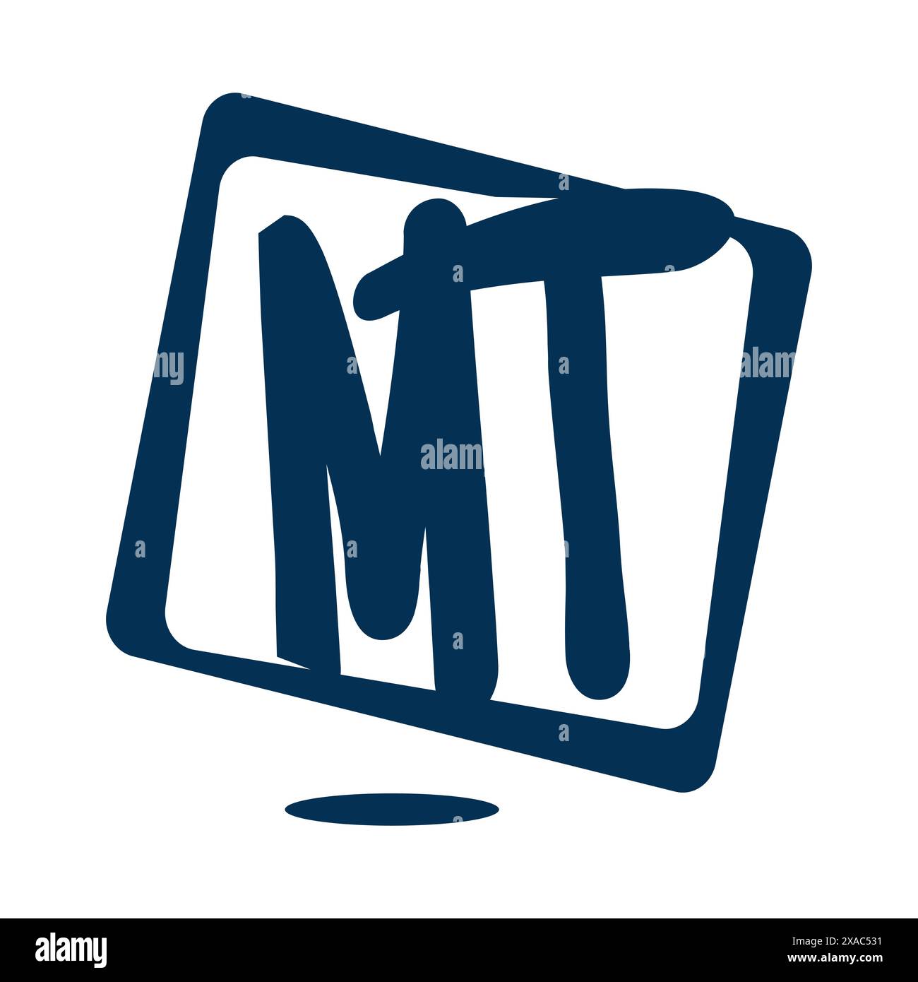 simple logotype square MT initial letter M T logo design vector graphic ...