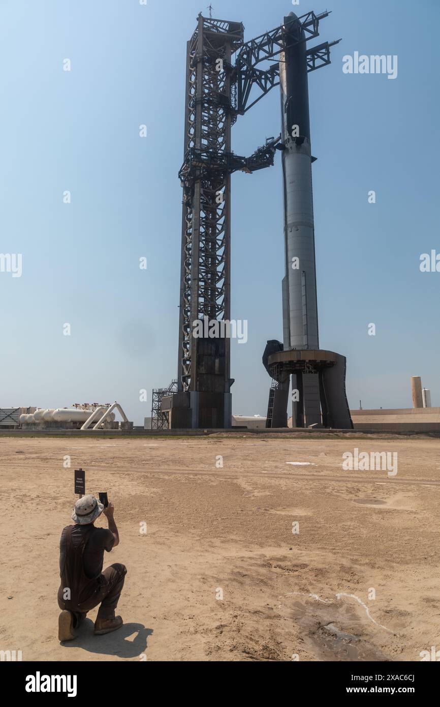 Boca Chica, USA. 05th June, 2024. SpaceX Starship IFT-4 test flight is ...
