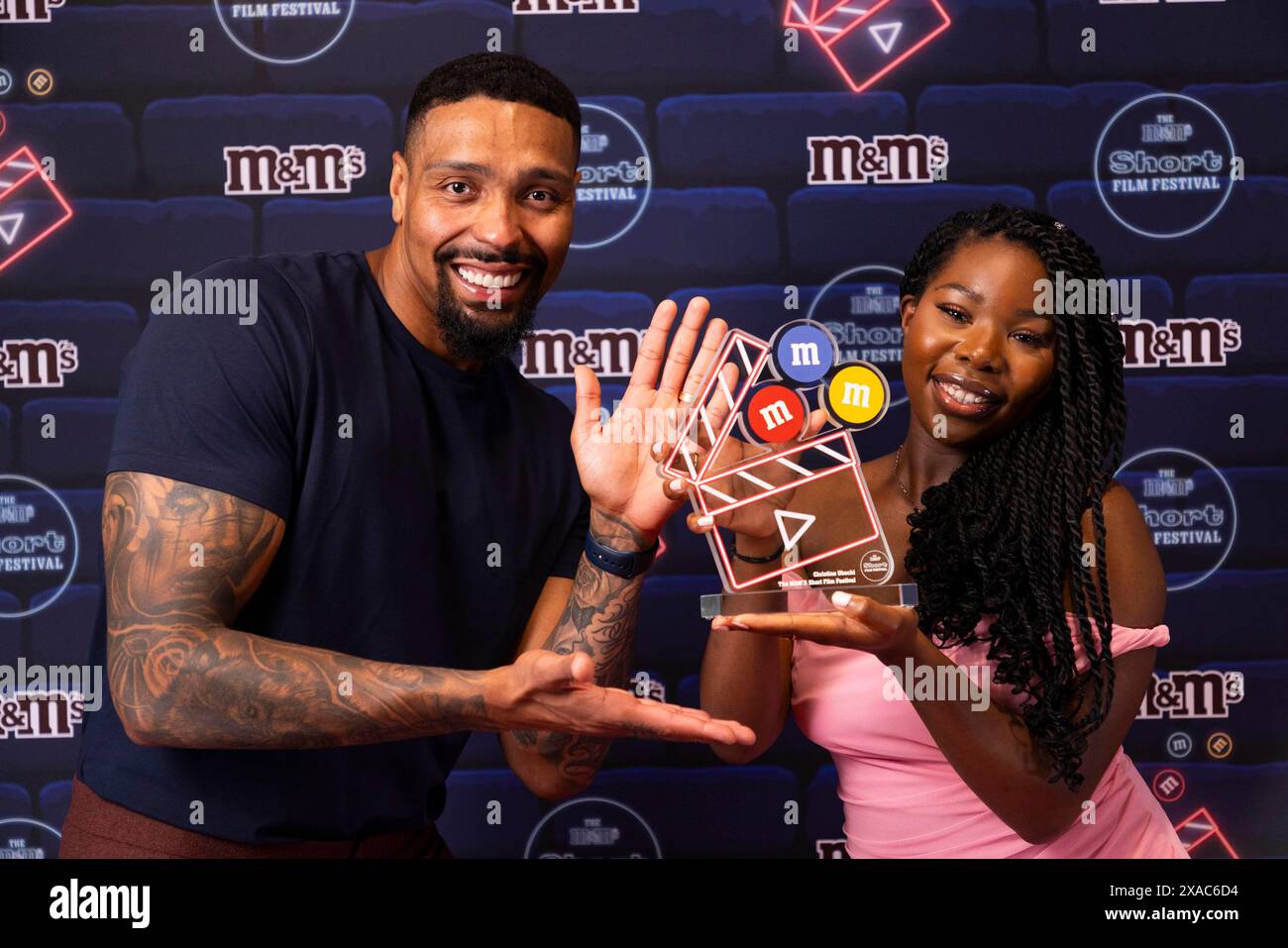 EDITORIAL USE ONLY Christine Ubochi with Jordon Banjo as she is named ...