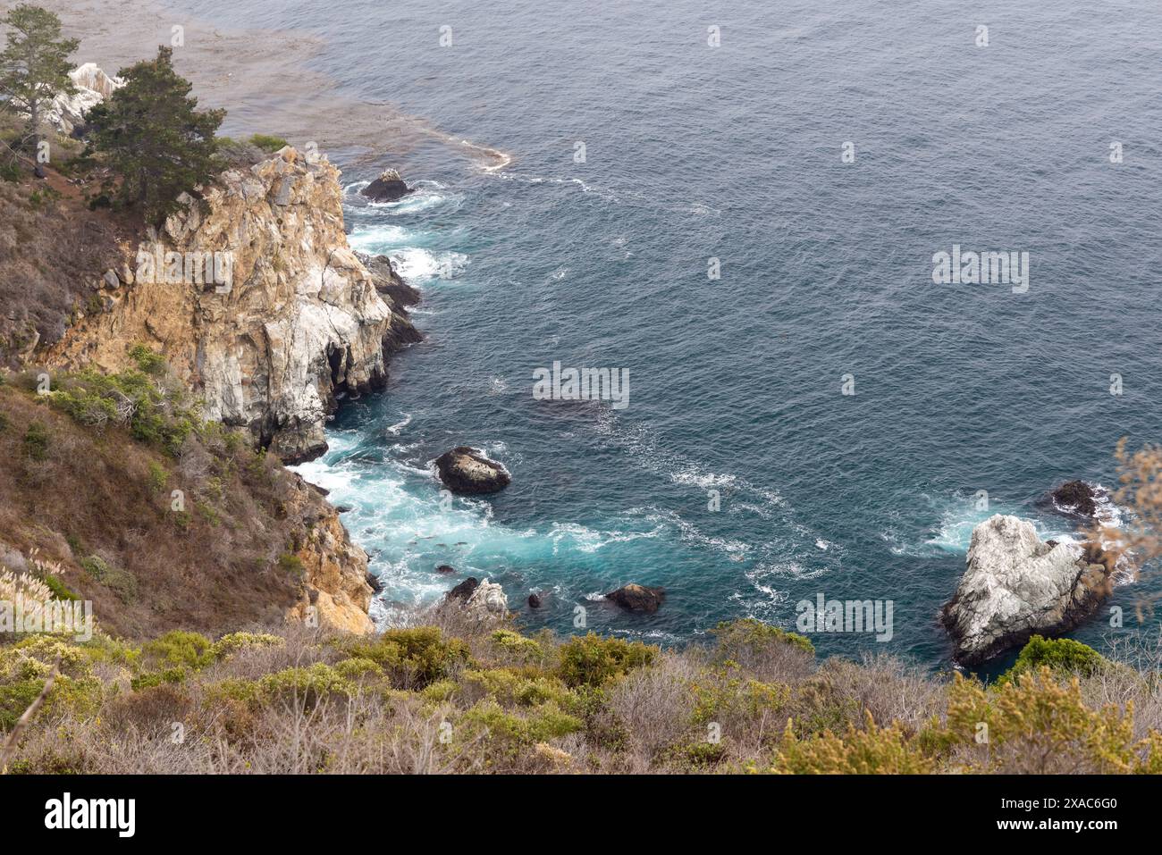 A captivating coastal landscape featuring the majestic ocean along the ...