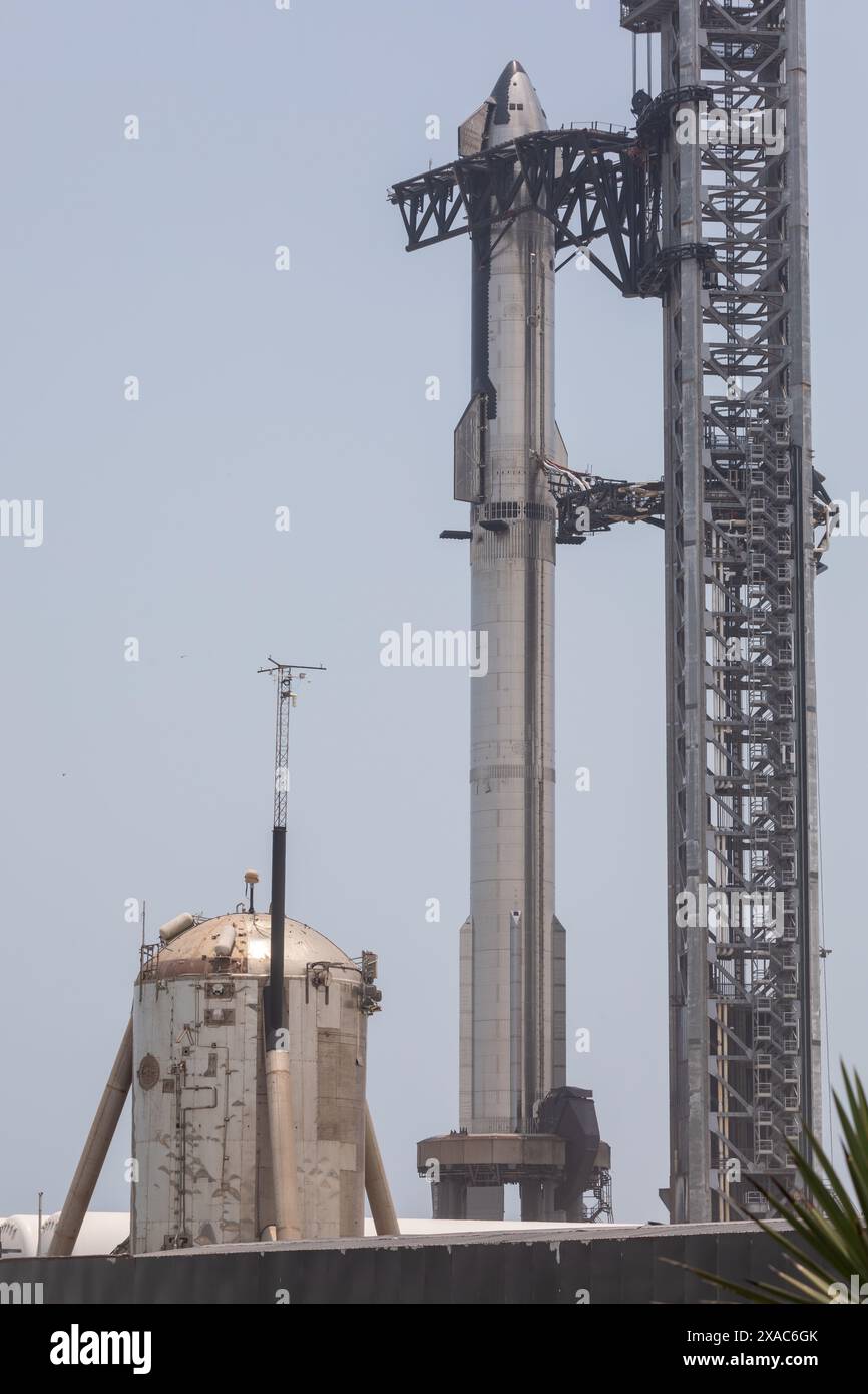 Boca Chica, USA. 05th June, 2024. SpaceX Starship IFT-4 test flight is ...