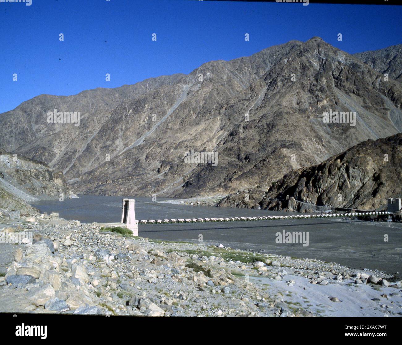 Bridge across River Hunza 1984 Stock Photo - Alamy