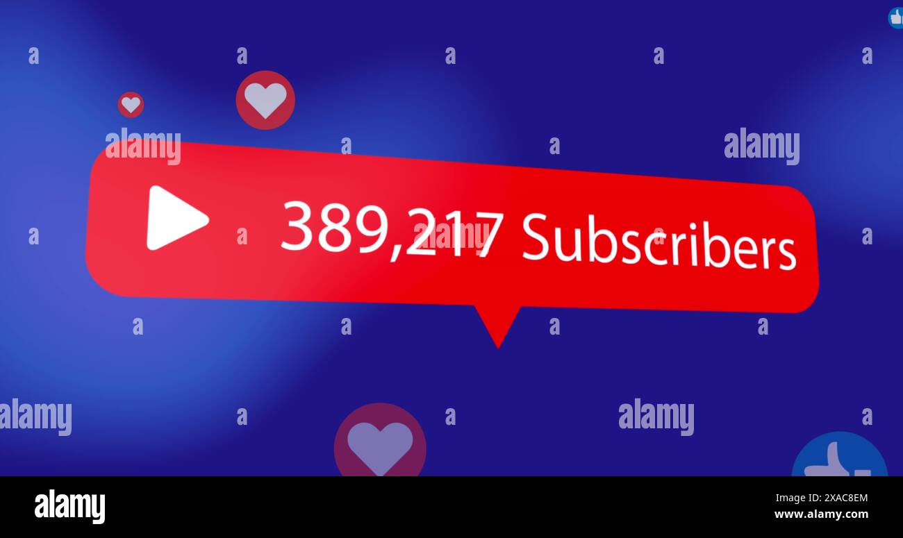 Image of social media subscribers text with numbers and icons Stock ...