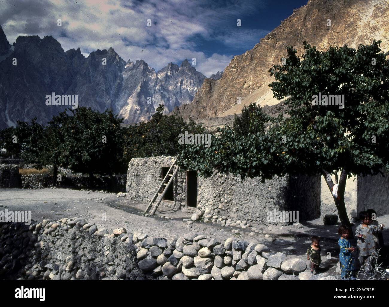 House in Passu,Huza Valley, North Pakistan, 1984 Stock Photo - Alamy