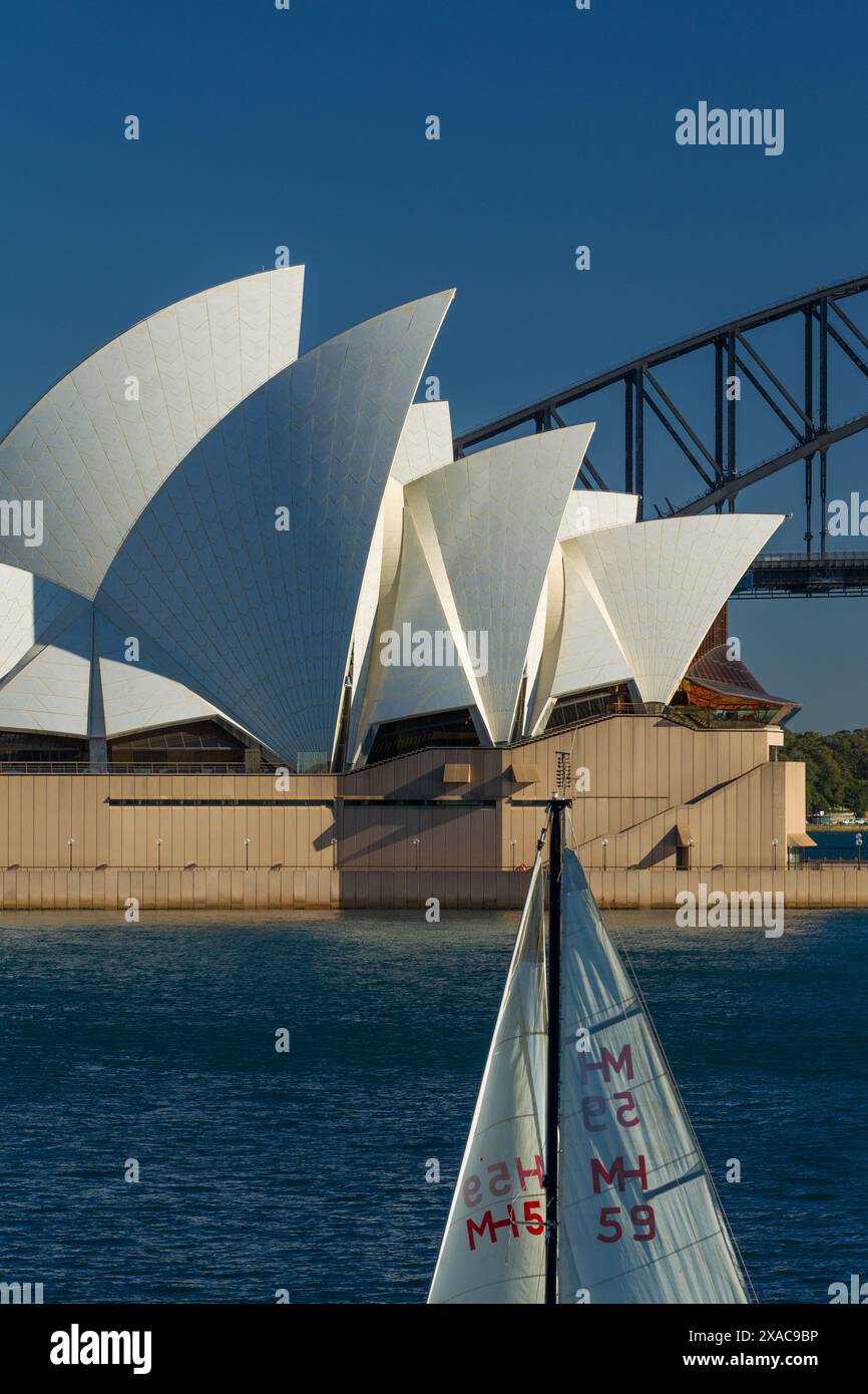 Sydney Opera House and Sydney Harbour Bridge in Australia, with copy ...