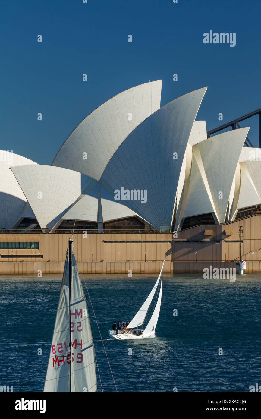Sydney Opera House and Sydney Harbour Bridge in Australia, with copy ...