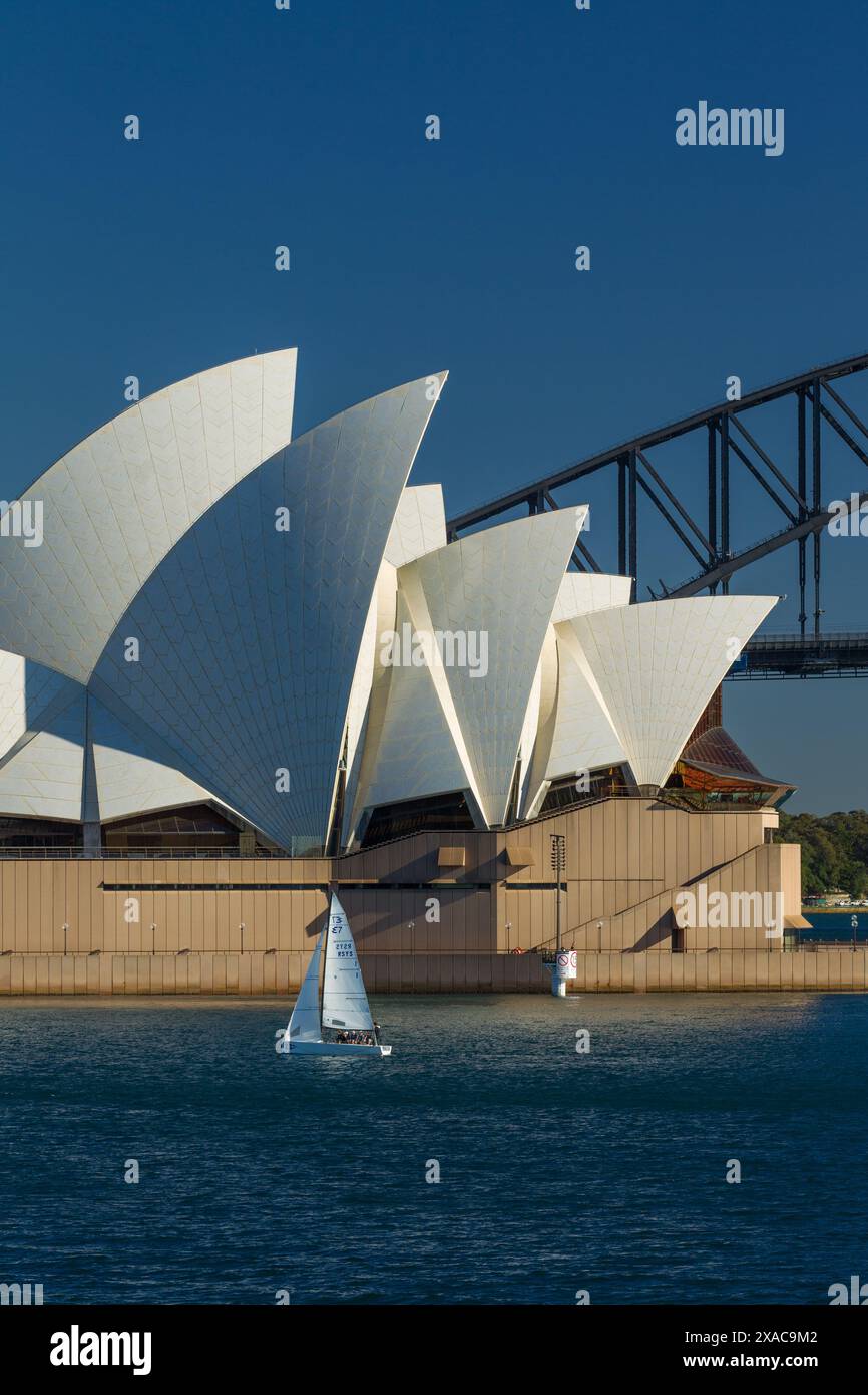 Sydney Opera House and Sydney Harbour Bridge in Australia, with copy ...