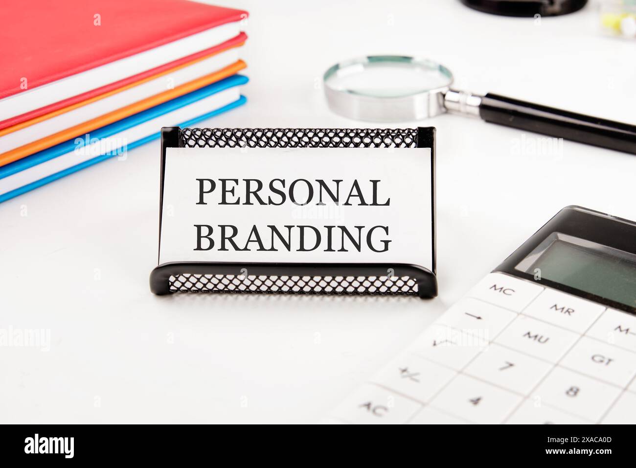 Business concept. Personal Branding text on a business card in a ...