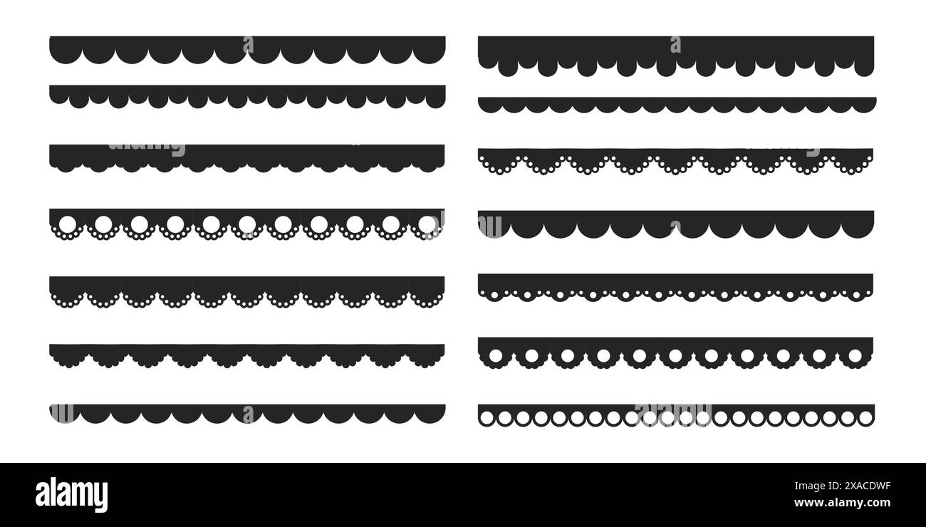 Scalloped border simple divider ornament edge cutout decoration ...