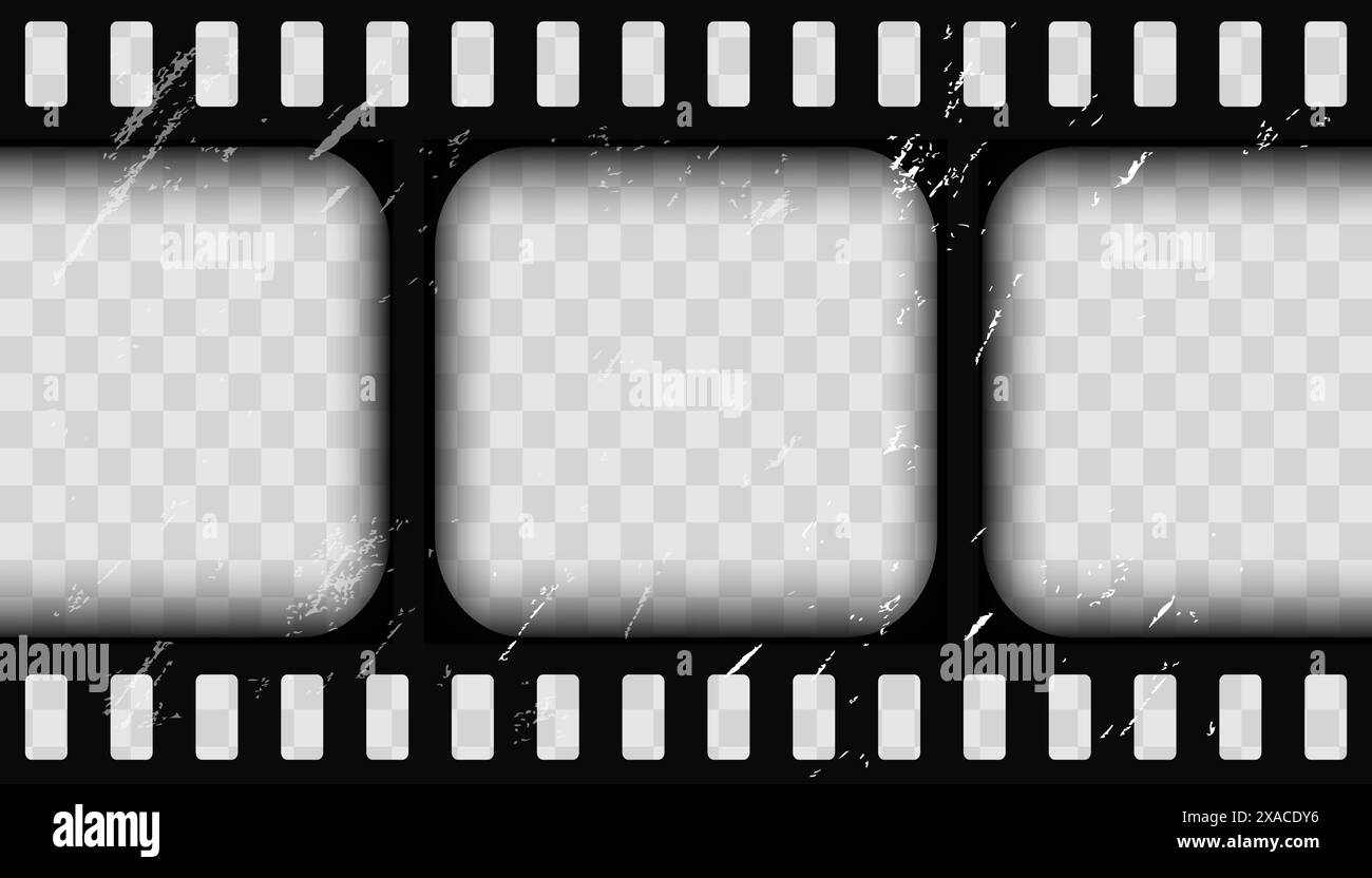 Old cinematic frame, video film strip. Retro vintage tape empty ...