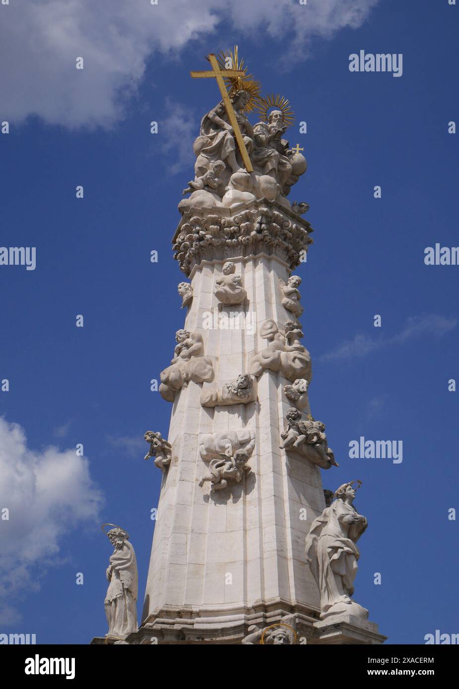 Replica statue of the Holy Trinity, a plague pillar, originally erected ...