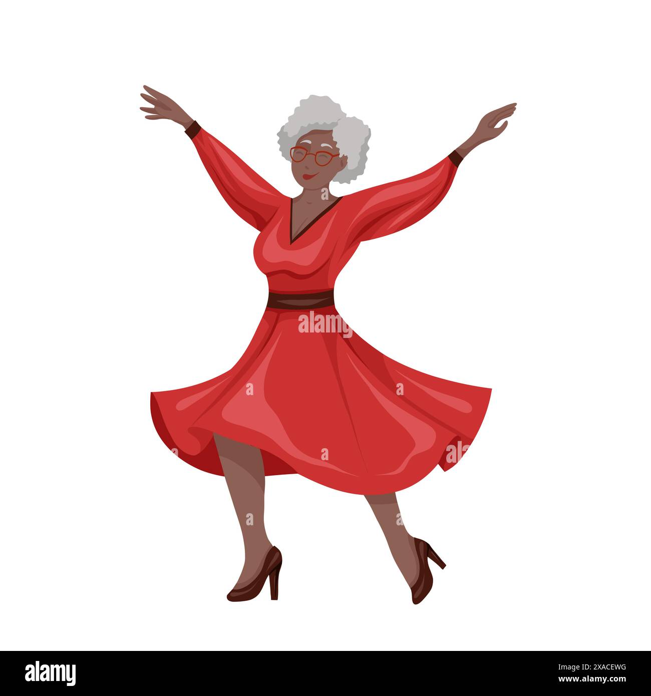 Joyful positive black lady Cut Out Stock Images & Pictures - Alamy