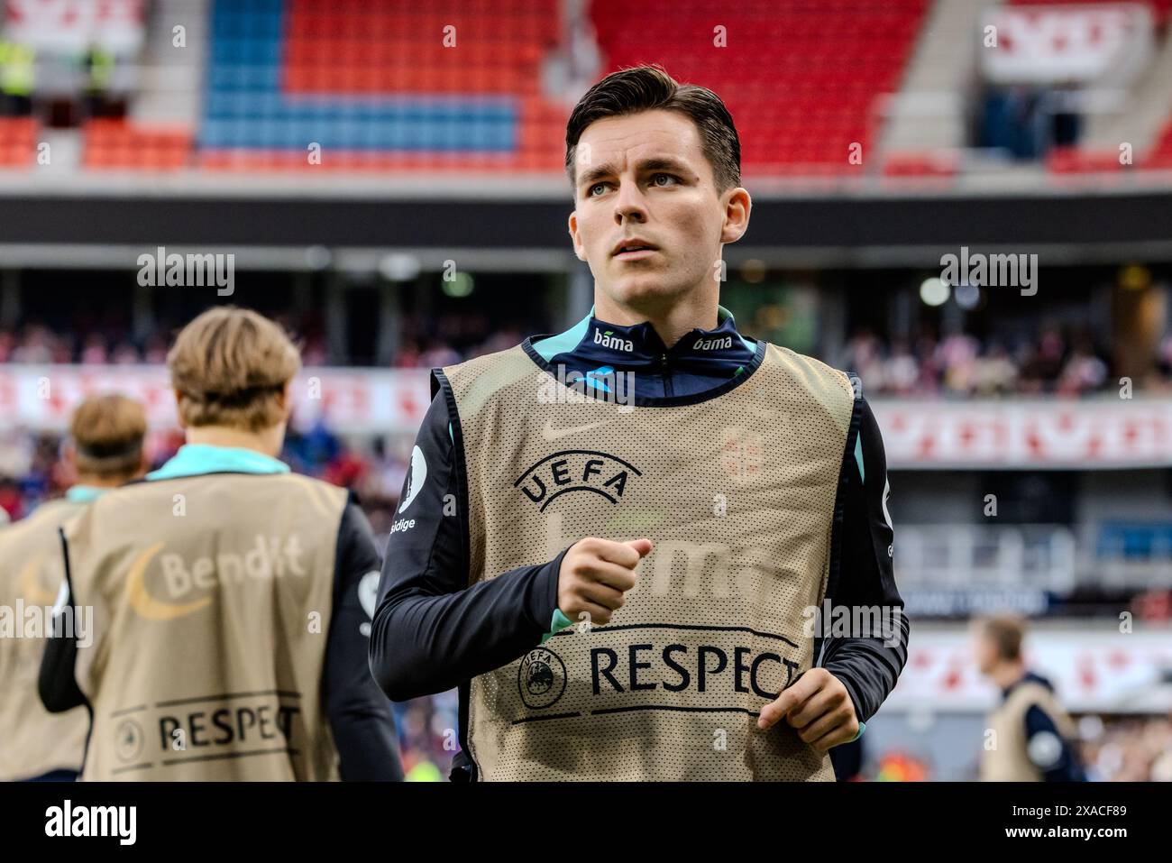 Oslo, Norway. 05th June, 2024. Hugo Vetlesen of Norway is warming up ...